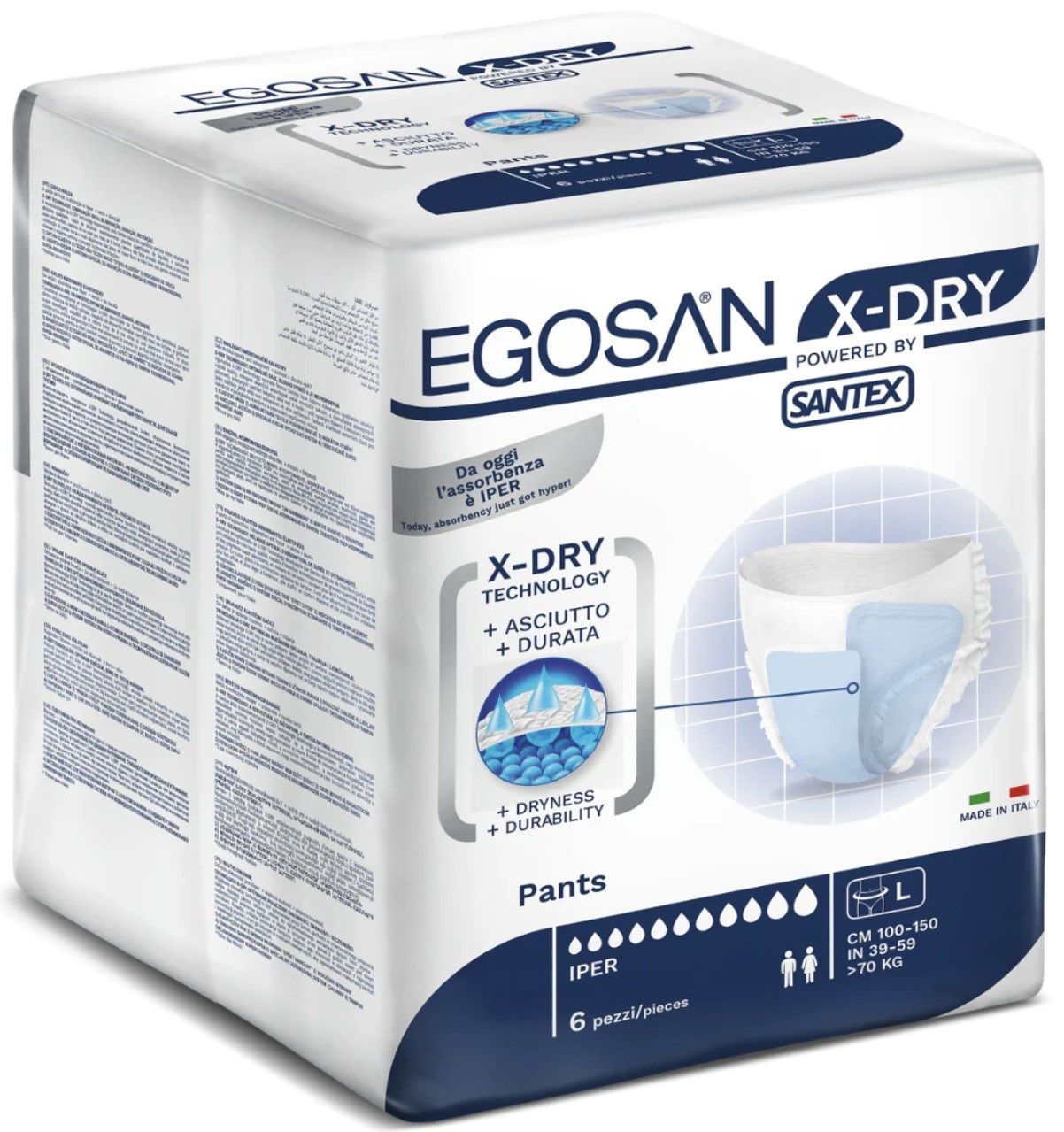 Egosan X-Dry Pants Large | voordelig, discreet en snel in huis.